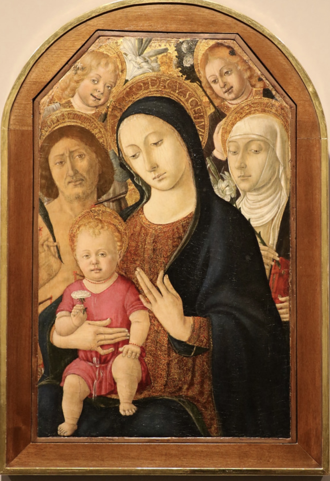 Matteo di Giovanni, « Madonna con Bambino tra San Sebastiano e Santa ...